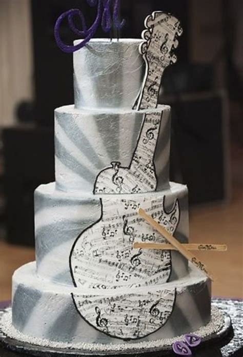 Rock N Roll Guitar Wedding Cake Guitar Themed Wedding Cake Music