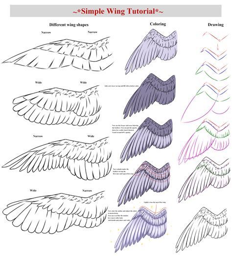 Simple Wing Tutorial By Crimsonxscorpion Wings Drawing Art Reference