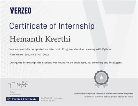 Hemanth Keerthi On Linkedin Python Verzeo Internship