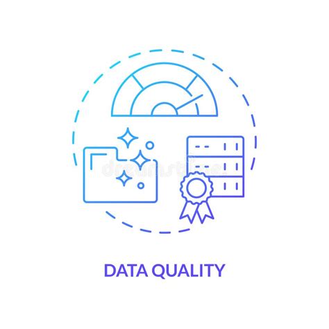 Data Quality Blue Gradient Concept Icon Stock Vector Illustration Of
