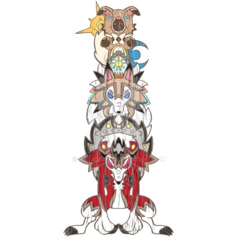 Rockruff Evolution Totem Pole By Katastra On Deviantart