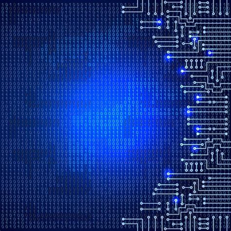 Premium Vector Drawing Modern Electronic Circuit And Binary Code On Blue Grungy Background