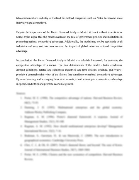 Solution The Porter Diamond Analysis Model Studypool