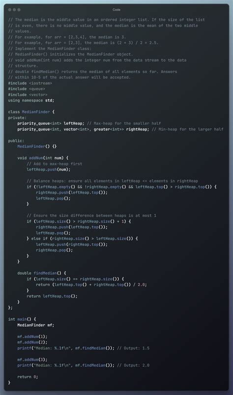Day63ofprogramming Algorithmsanddatastructures Medianfinderchallenge Keeplearning Chinar