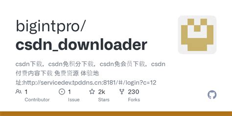 github bigintpro csdn downloader csdn下载，csdn免积分下载，csdn免会员下载，csdn付费内容