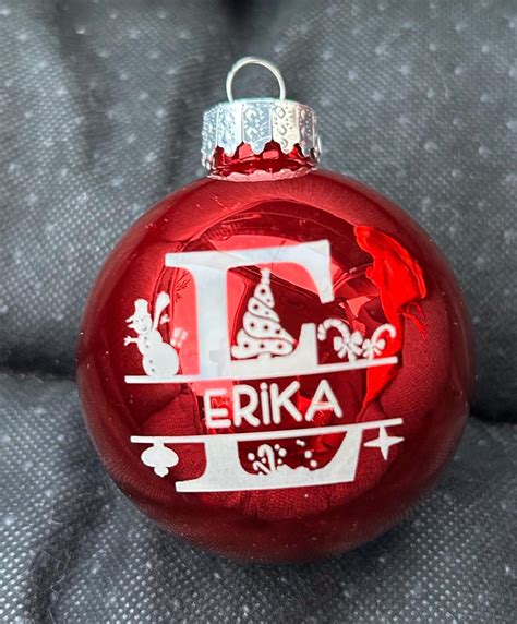 Personalized Custom Christmas Glass Ornament Namecompany Logo Text