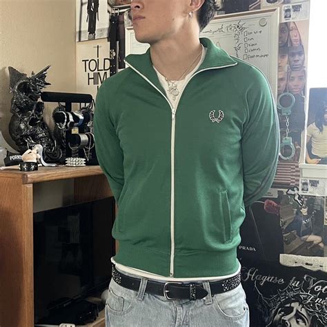 Green Fred Perry Zip Up Size Small Fredperry Depop
