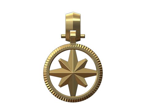 Fluted Bezel Compass Pendant With Bail 3d Model 3d Printable Cgtrader