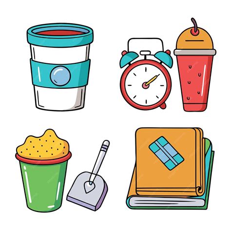 A Set Of Daily Objects Clipart Vector Art And Illustration Premium Ai