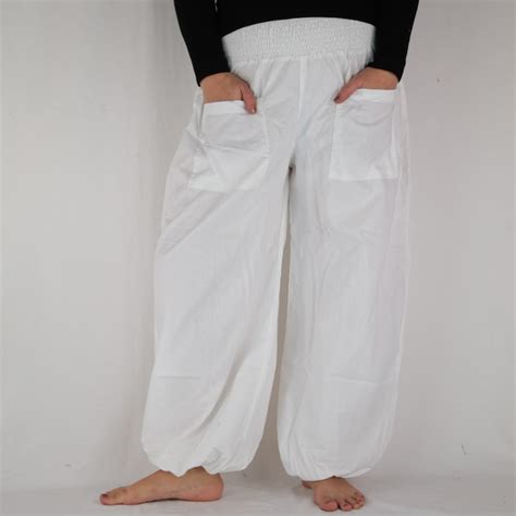 White Harem Pants Etsy