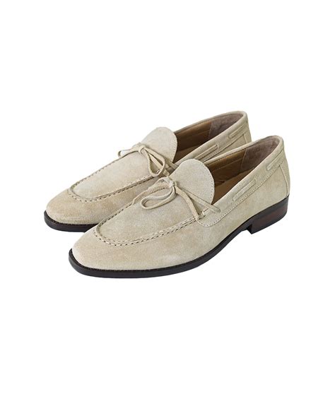 Reynaldo Mens Beige Leather Loafers Real Leather Garments