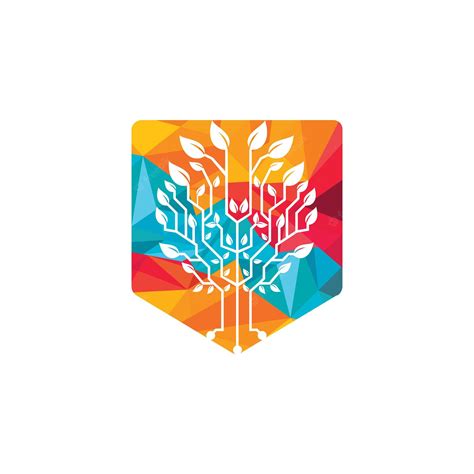 Premium Vector Tech Tree Vector Logo Design Template