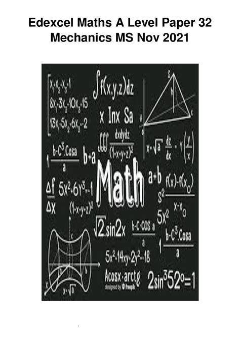 Pearson Edexcel Ial Wma1201 Asa Level Mathematics International Advanced Subsidiaryadvanced