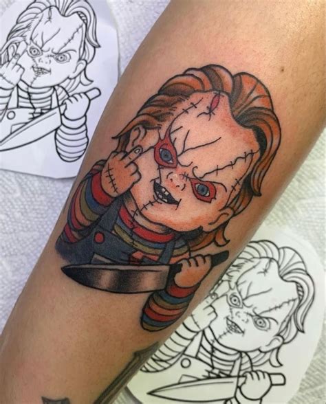 Tatuajes Chucky Tattoo Traditional Easy Chucky Tattoo Scary Tattoos