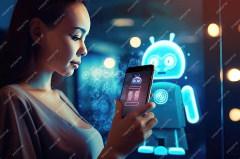 premium photo cyborg chatbot robot using ai thinking brain artificial