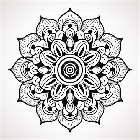 Fluid Simplicity Ornate Mandala With Delicate Flower Patterns Premium