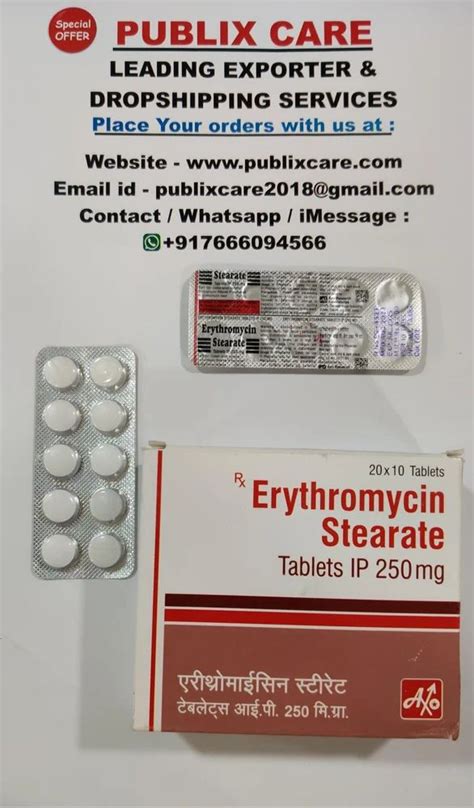 Erythromycin Stearate 250 Mg Tablet Packaging Size 10x10 At ₹ 47box In Nagpur