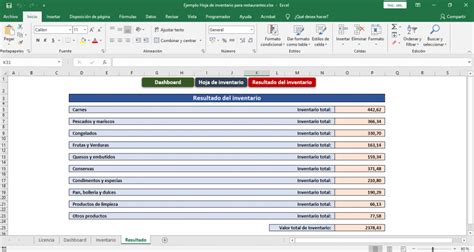 Hoja De Inventario Para Restaurantes Plantilla Excel Gratis My Xxx
