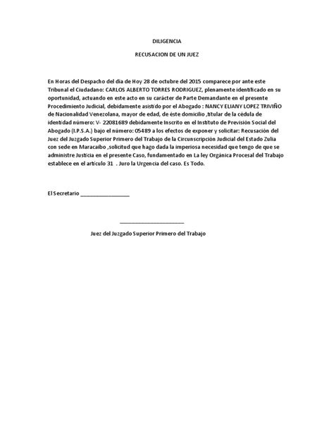 Diligencia Ejemplo Pdf