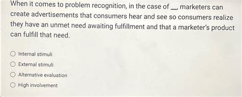 Solved When It Comes To Problem Recognition In The Case Of