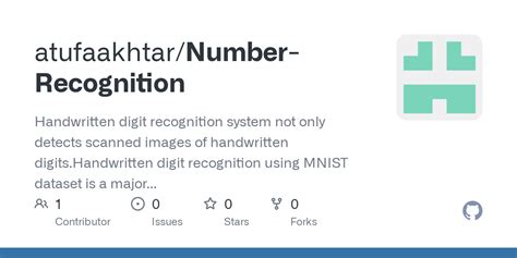 Github Atufaakhtarnumber Recognition Handwritten Digit Recognition System Not Only Detects