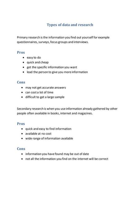 Types Of Data And Research Jjd Pdf