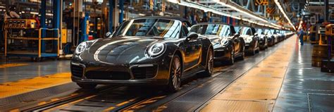 Black Convertible On Assembly Line In Factory Premium Ai Generated Image