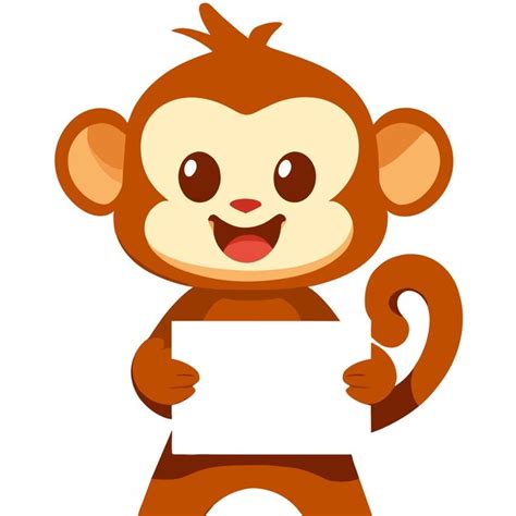 Premium Vector Cute Monkey Poster Frame Template Signboard Hand Drawn