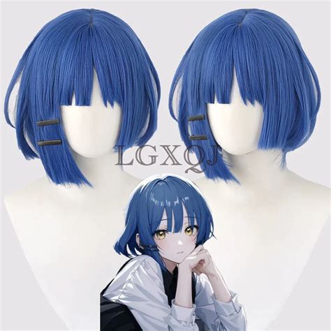 Yamada Ryo Cosplay Wig Anime Bocchi The Rock Women Short Blue Yamada