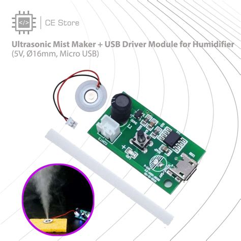 Ultrasonic Mist Maker Usb Driver Module For Humidifier 5v Ø16mm