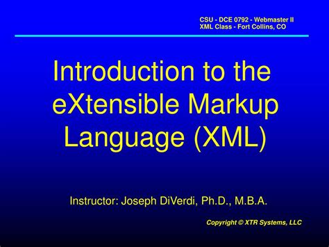Ppt Introduction To The Extensible Markup Language Xml Powerpoint Presentation Id7101725