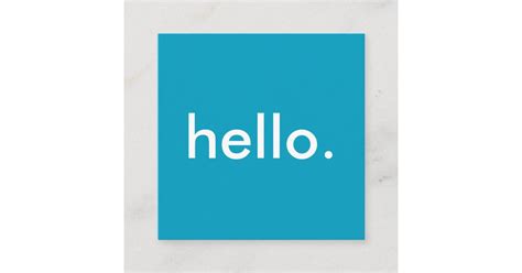 Hello Square Business Cards Zazzle