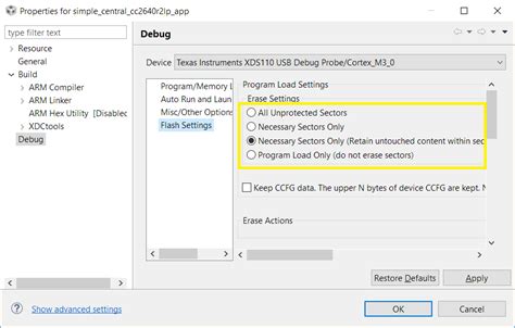 Ccscc2640r2f Building Firmware That Excludes Over Writing The Snv Parts Of Flash 0xe000 Etc