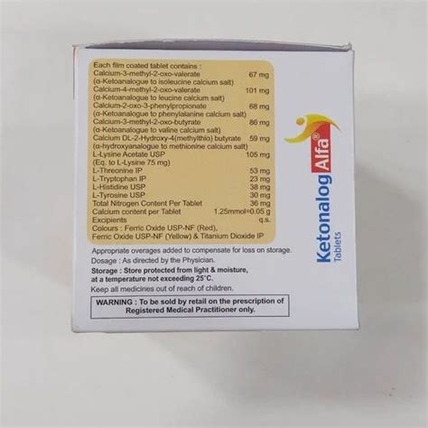 666mg Ketonalog Alfa Tablet Packaging Size 10 10 Tablets At Rs 1500