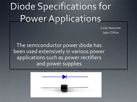 Ppt Diode Specifications For Power Applications Powerpoint