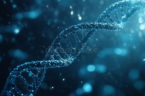 A Close Up View Of A Shimmering Dna Double Helix Structure Illuminated