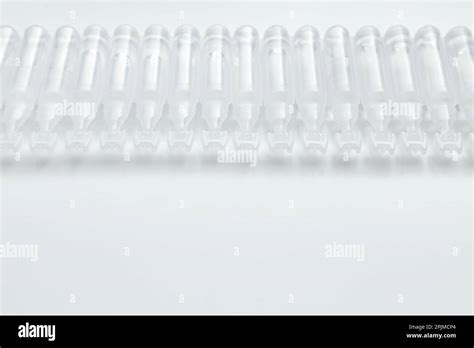 Single Dose Ampoules Of Sterile Isotonic Sea Water Solution On White