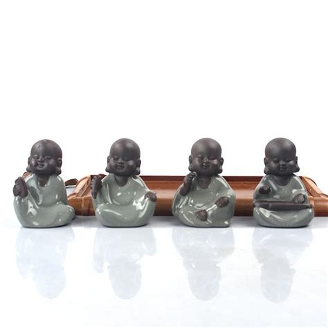 중국 차 애완 동물 부처님 스님 피아노 체스 책 그림 차 액세서리 홈 자동차 장식 딱딱 유약 도자기 장식 장식 tea pet