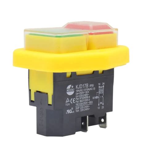 Kjd17b Waterproof Button Switch 220v 240v 16a 4 Pin Power Tool Switch