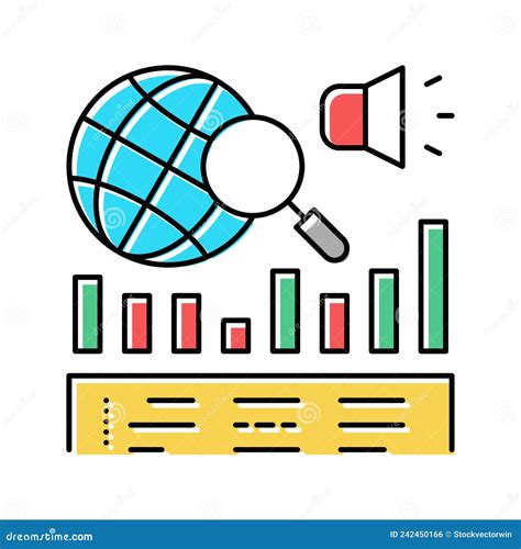 News Coverage Analysis Color Icon Vector Illustration Stock Vector Illustration Of Social