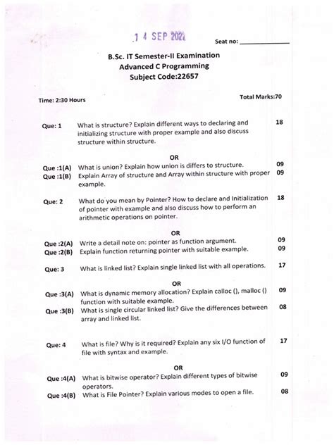 Bscit Sem2 22657 Oct 2022 Ad C Prog Pdf