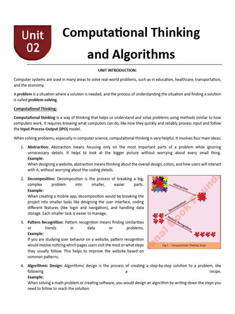 Computational Thinking And Algorithms Guide Pdf Algorithms
