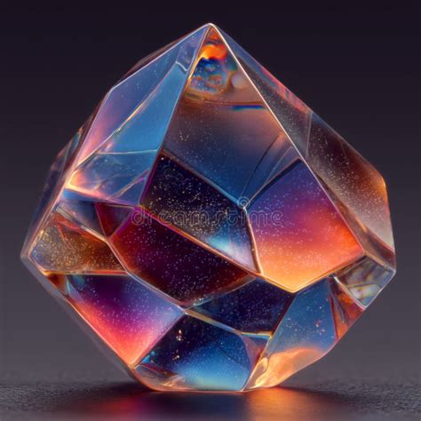 Abstract Modern Broken Glass Structure Geometric Polyhedron Stock