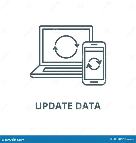 Update Computer Data Vector Line Icon Linear Concept Outline Sign Symbol Stock Vector