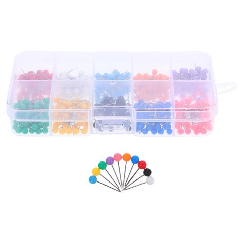 Hemoton 500pcs Colored Thumbtack Plastic Colorful Drawing Pin Push Pin