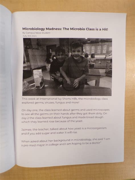 Hot Off The Press Campus Newspaper Class Publishes Their First Articles International Ivy