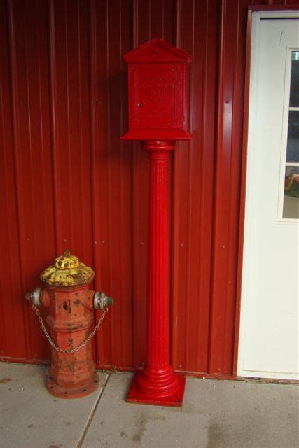 Chicago Fire Alarm Box With Alarm Mechasim On Cast Iron Pedastal