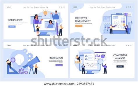 Design Thinking Web Landing Set Digital Stock Vector Royalty Free 2393557481 Shutterstock