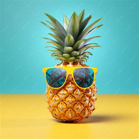 Premium Photo A Pineapple Wearing Sunglasses