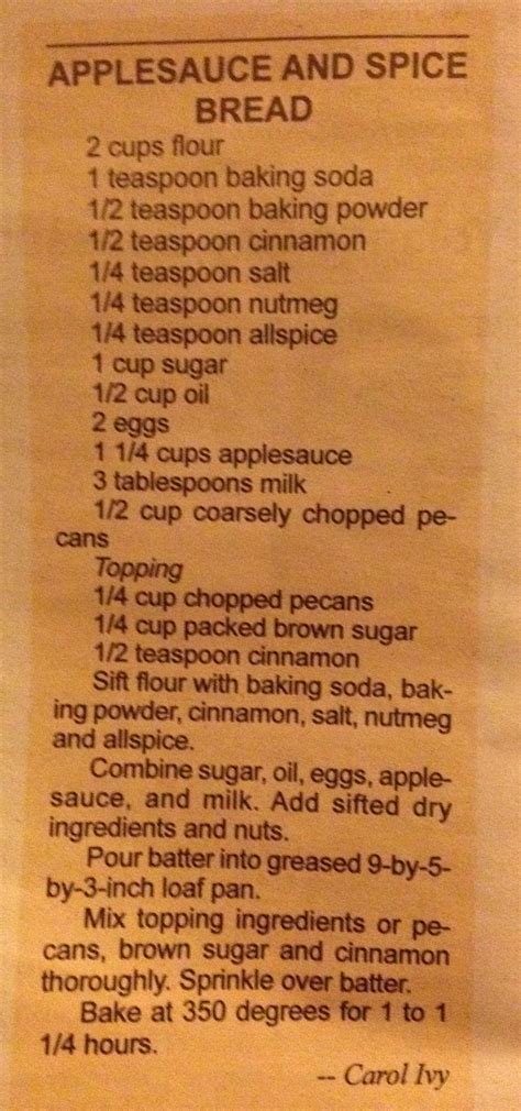 Delicious Applesauce Spice Bread
